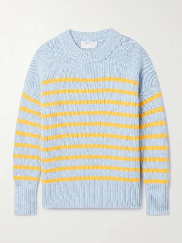 LA LIGNE Marin Striped Wool And Cashmere-blend Sweater