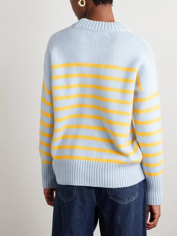 LA LIGNE Marin Striped Wool And Cashmere-blend Sweater
