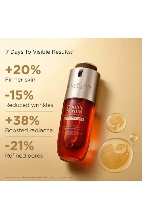 Clarins Double Serum® Light Texture Firming, Radiance Boosting & Pore Refining Serum - No Color