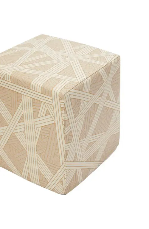 Missoni Nastri 40x40x40 Cm Footstool Cube With Contrasting Stitching - Beige