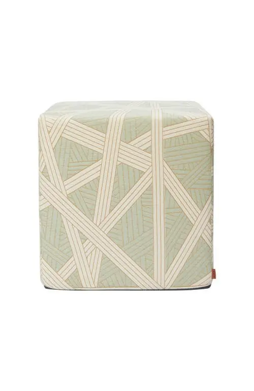 Missoni Nastri 40x40x40 Cm Footstool Cube With Contrasting Stitching - Green