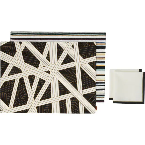 Missoni Set Of Two Nastri And Shangai Placemats + Two Napkins - Black