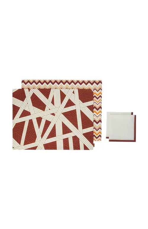 Missoni Set Of Two Nastri And Icon Placemats + Two Napkins - Multicoloured