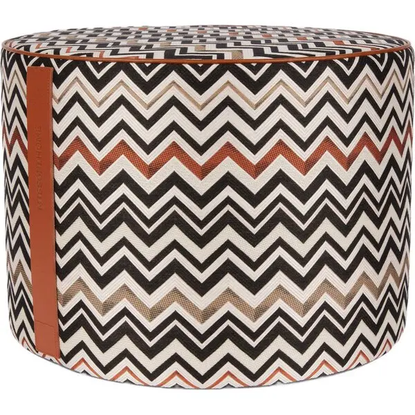 Missoni Belfast Cylindrical Pouffe 40x30 Cm - Beige Multicoloured