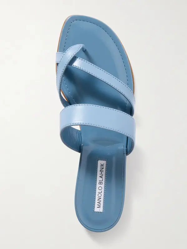 Manolo Blahnik Susa Leather Sandals - Blue