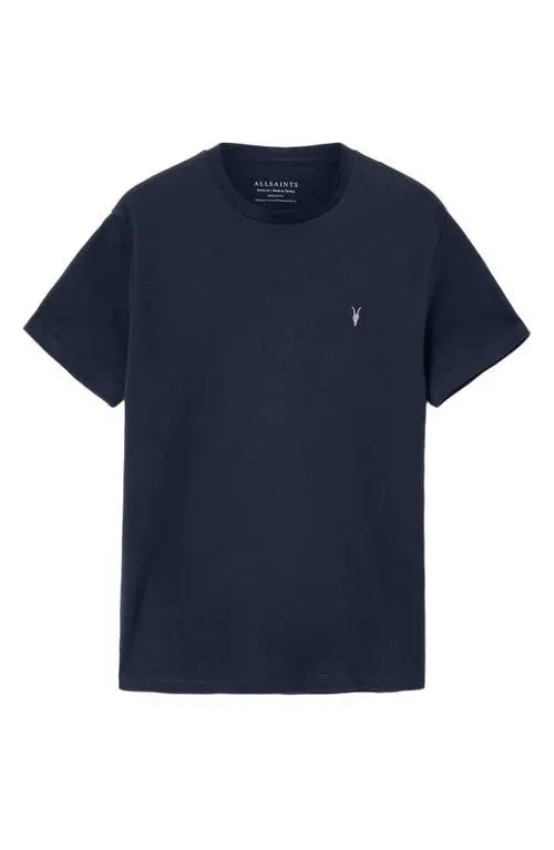 ALLSAINTS Dexter Logo Embroidered T-shirt - Navy Blue