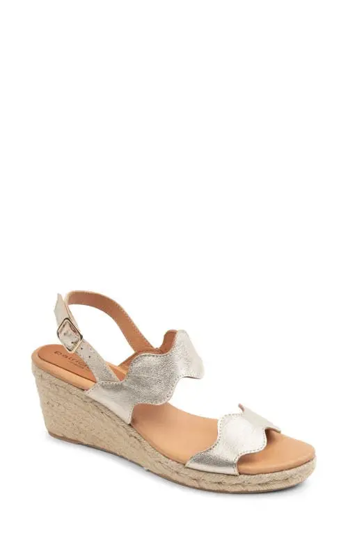 PATRICIA GREEN Palm Beach Wedge Sandal - Gold Leather