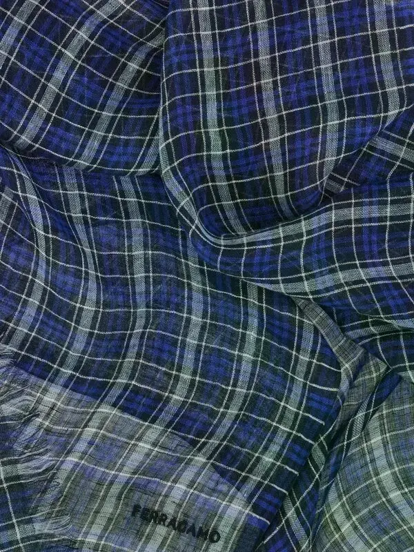 FERRAGAMO Tartan Scarf - Blue