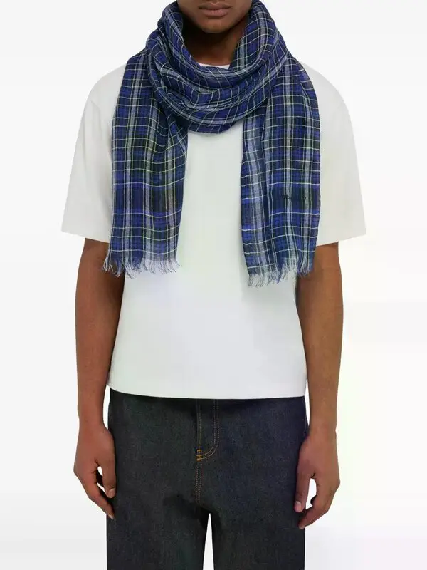 FERRAGAMO Tartan Scarf - Blue
