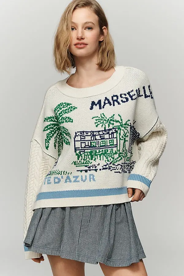 Maeve Graphic Cable-knit Sweater