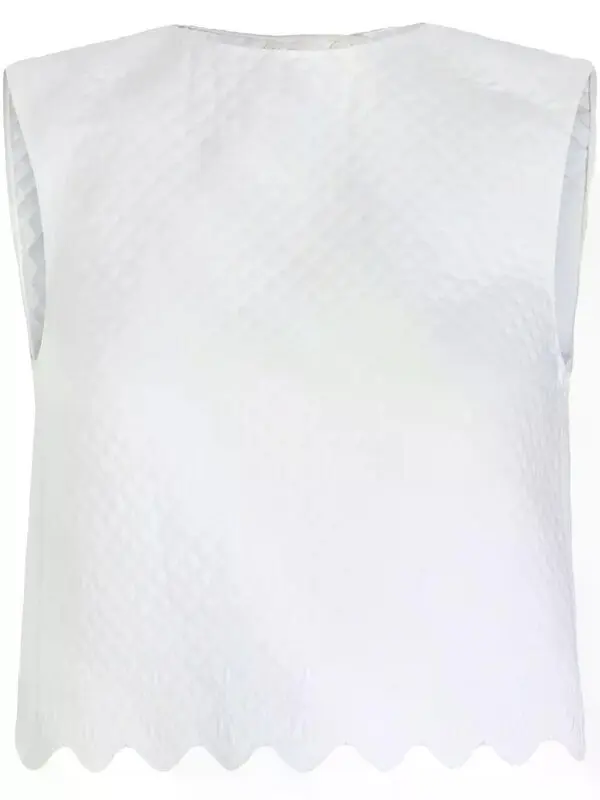 Patou Quilted Crop Top - White