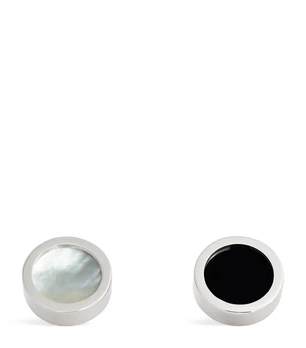 BABETTE WASSERMAN LONDON Rhodium-plated Reversible Disc Cufflinks - Silver