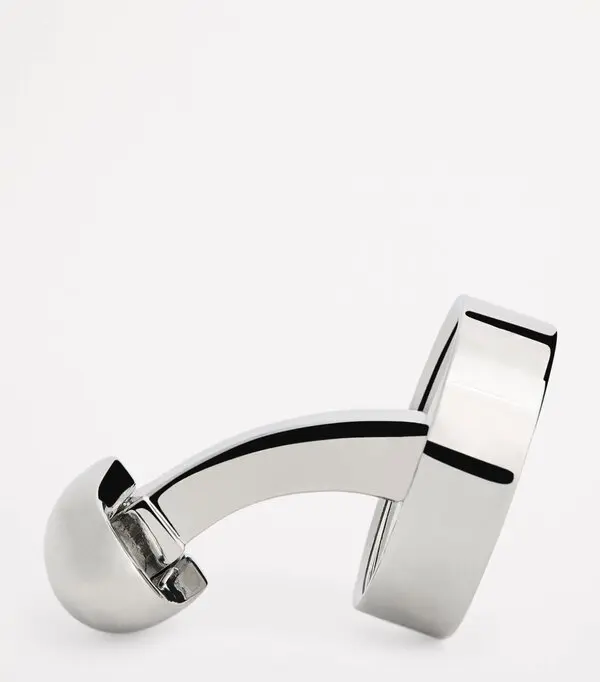 BABETTE WASSERMAN LONDON Rhodium-plated Reversible Disc Cufflinks
