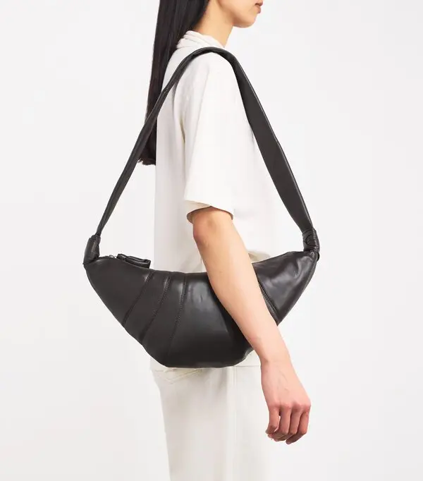 LEMAIRE Medium Nappa Leather Croissant Bag - Brown