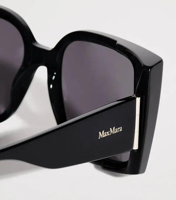 Max Mara Acetate Oversized Square Sunglasses In Black - 20  display picture 2