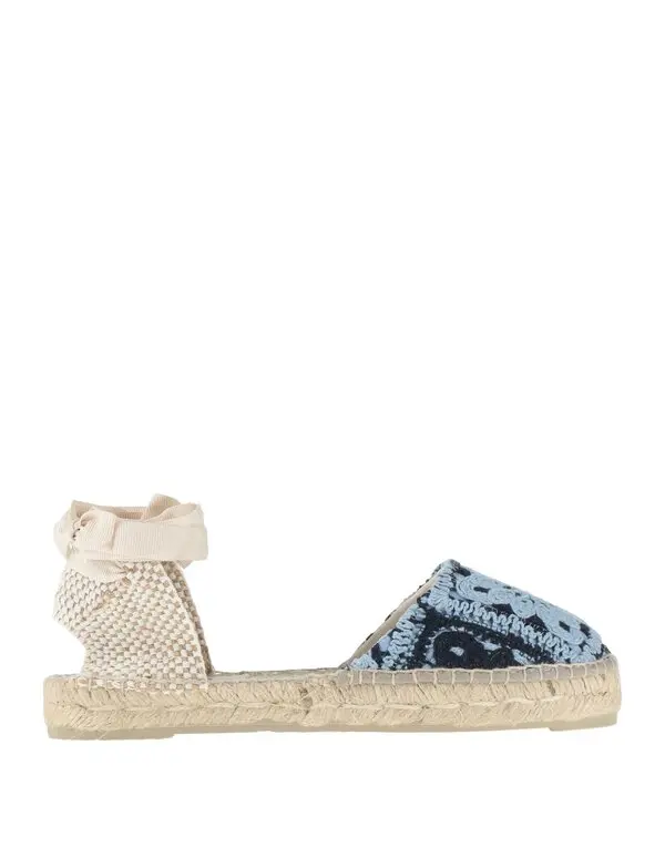 Manebí Espadrilles With Crochet-knit Detail And Ankle Ties - Sky Blue
