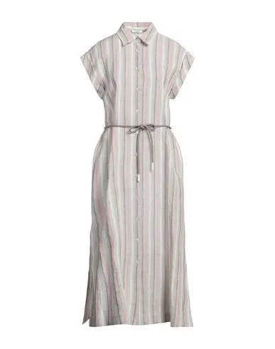 Peserico Striped Linen Midi Shirt Dress