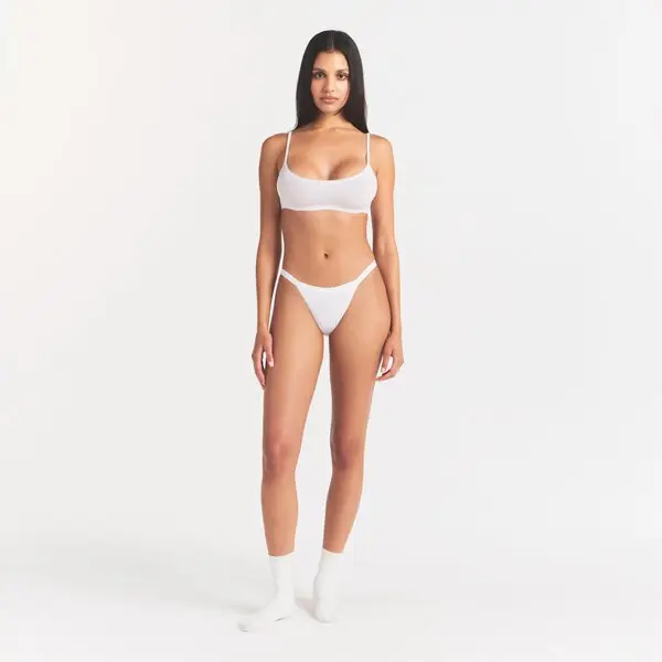 SKIMS Logo Picot String Bikini - Snow