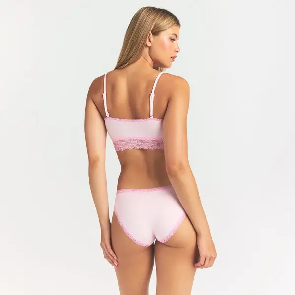 SKIMS Lace Brief | Pink | Medium | Lightweight Cotton - Cherry Blossom