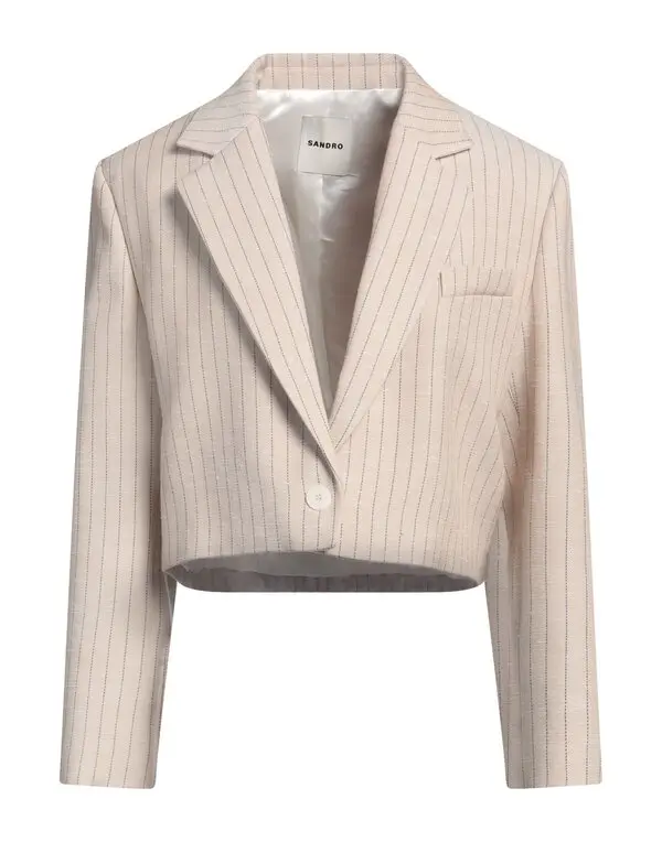 Sandro Viscose Pinstriped Blazer