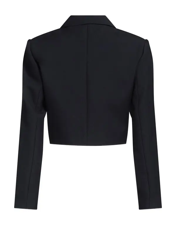 Sandro Double-breasted Blazer In Virgin Wool And Polyester - Blue