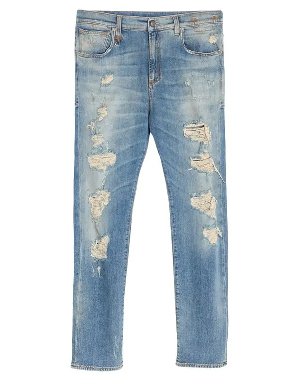 R13 Jeans In Cotton, Elastane, And Calfskin