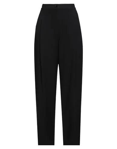 Armani Exchange Wide-leg Viscose-cotton Pants - Black