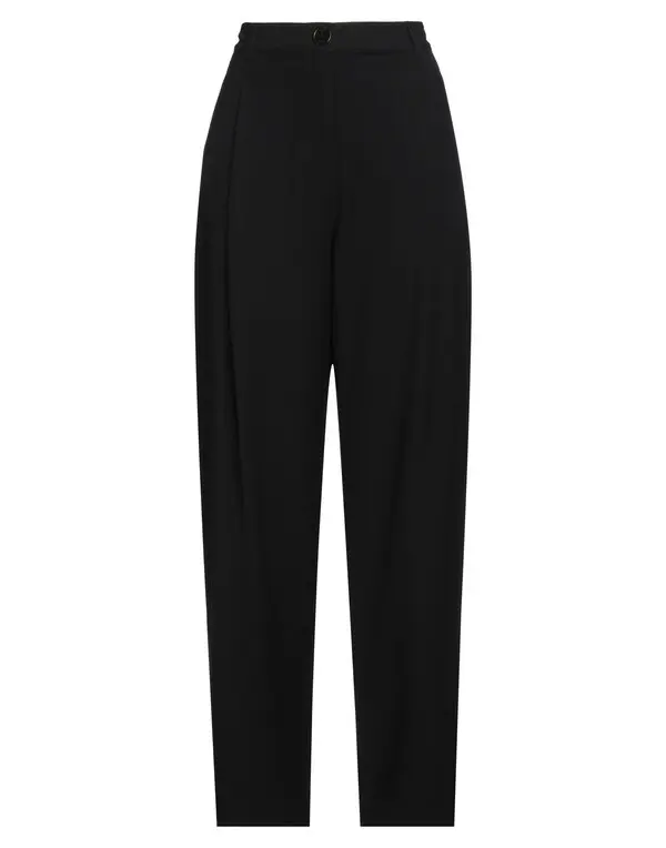 Armani Exchange Wide-leg Viscose-cotton Pants - Black
