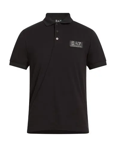 EA7 Polo Shirt Size Cotton, Elastane, Polyester - Black