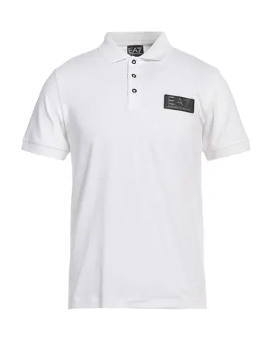 EA7 Polo Shirt Size Cotton, Elastane, Polyester - White
