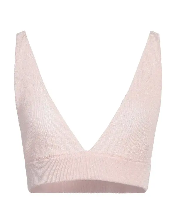 Peserico Metallic Knit Deep V-neck Cropped Top