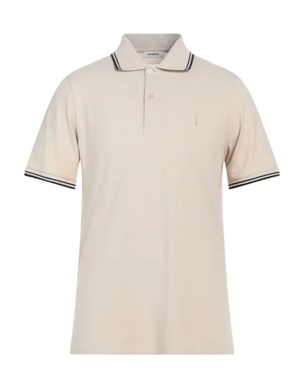 Sandro Polo Shirt Camel Size Cotton, Polyester