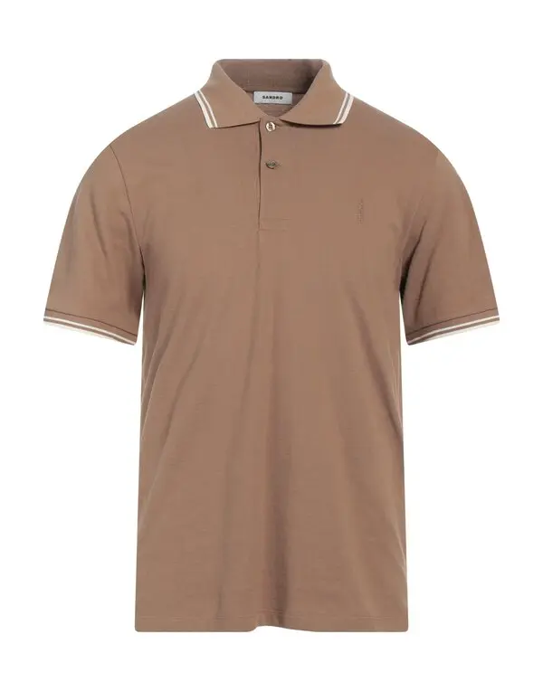 Sandro Polo Shirt Size Cotton, Polyester - Camel