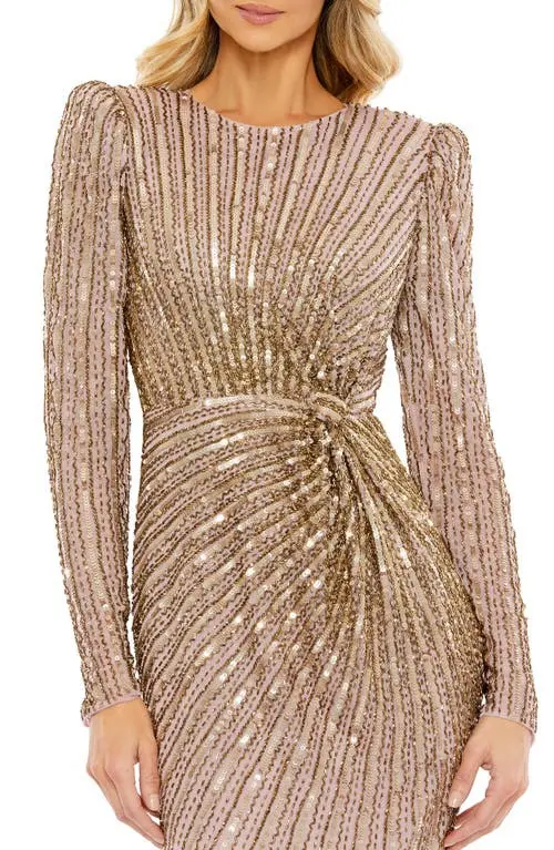Mac Duggal Embellished Puff Sleeve Gown