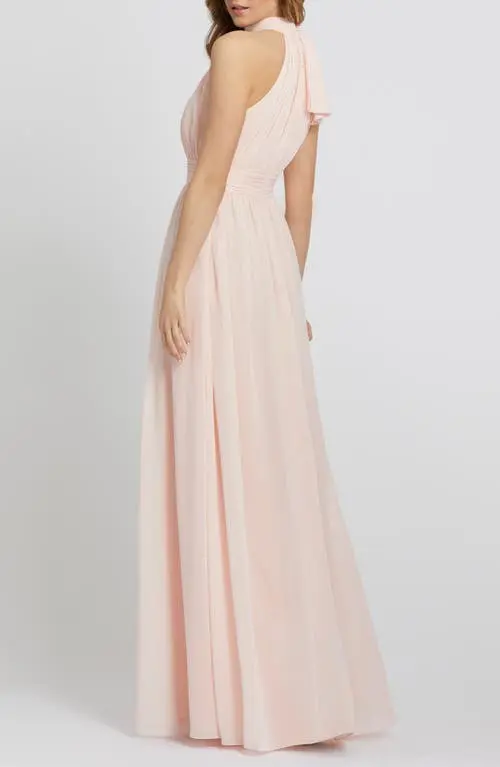 Mac Duggal Chiffon Halter Neck Gown - Blush