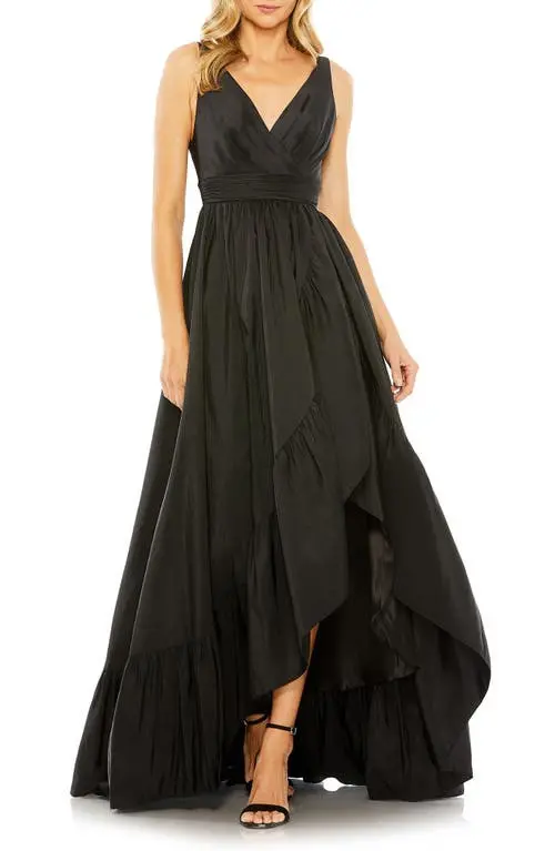 Mac Duggal Sleeveless Taffeta High-low Gown - Black