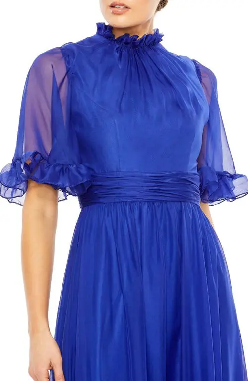 Mac Duggal Ruffled High-low Hem Gown - Sapphire