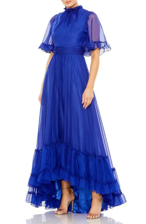 Mac Duggal Ruffled High-low Hem Gown