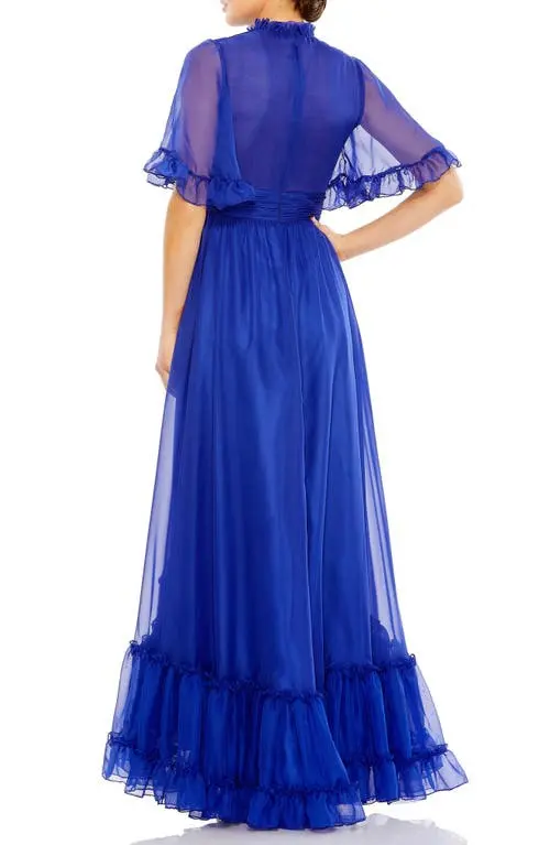 Mac Duggal Ruffled High-low Hem Gown