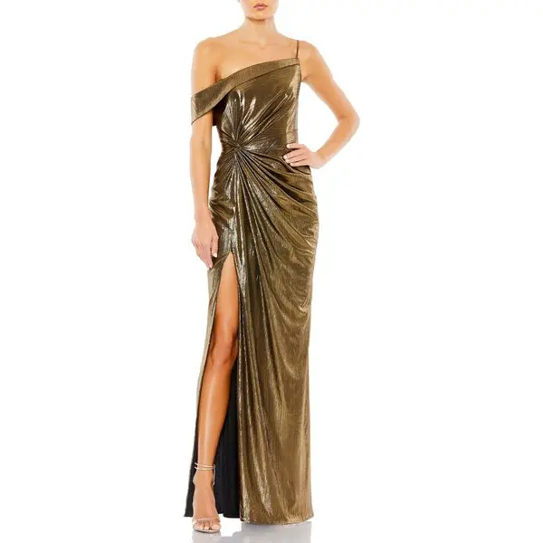 Mac Duggal Metallic Off-the-shoulder Gown