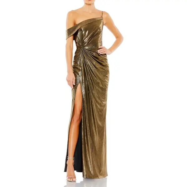 Mac Duggal Metallic Off-the-shoulder Gown