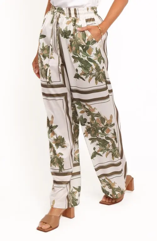 PETAL & PUP Wren Linen Wide Leg Pants - Olive Print