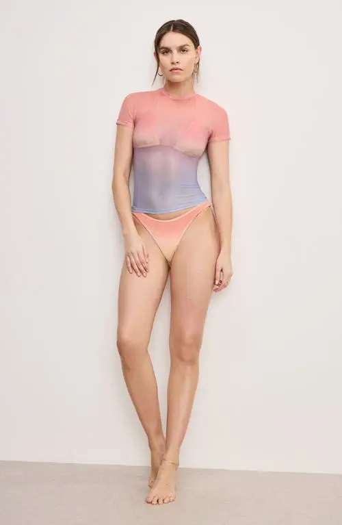 Good American Mesh Baby Tee - Sunset Gradient004