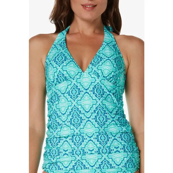 Helen Jon Halter Tankini Top - Marbella Tile