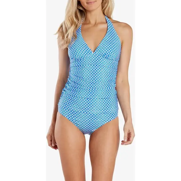 Helen Jon Halter Tankini Top - Ombre Geo
