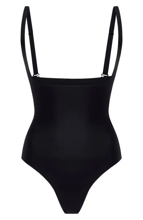 Commando Zone Smoothing Open Bust Bodysuit - Black