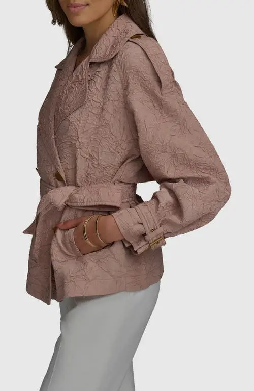 Donna Karan New York Textured Double-breasted Trench Jacket
