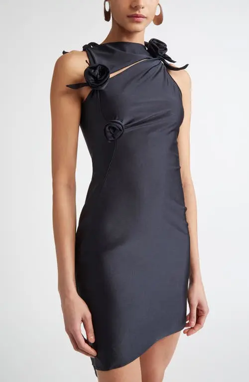 Coperni Asymmetric Flower Mini Dress