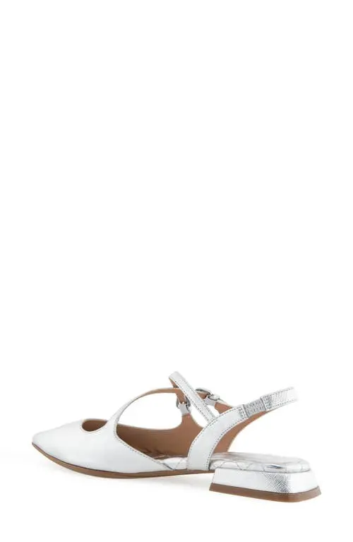 Aerosoles Napoli Pointed Toe Slingback Flat - S03 Silver Met Tx P