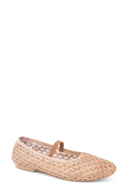 PATRICIA GREEN Monaco Raffia Mary Jane Ballet Flat - Cognac Raffia